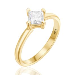 Princess Cut Raw Diamond Solitaire Ring | Neta Wolpe